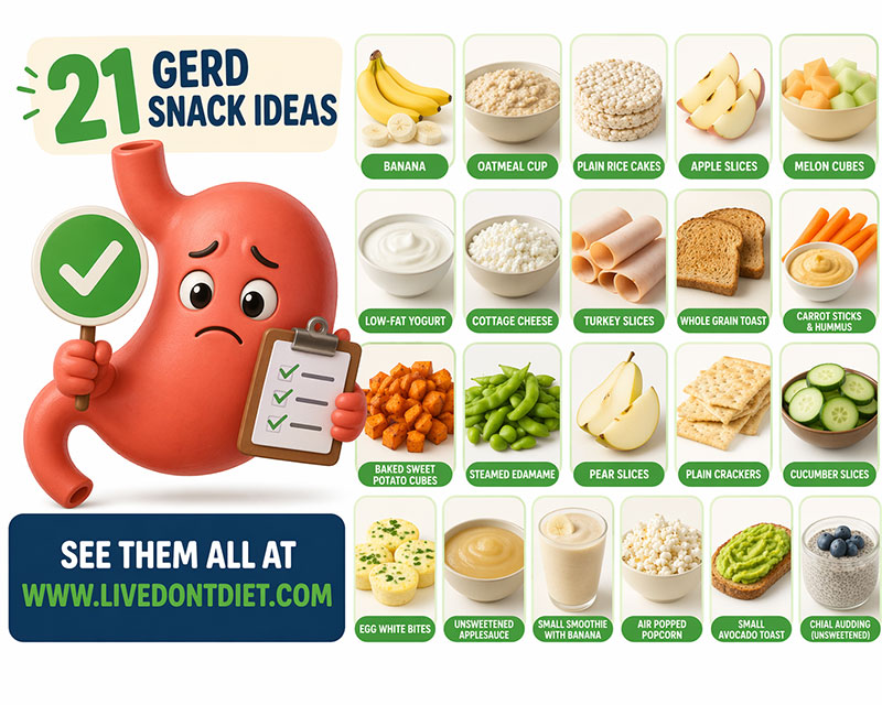 27 Calming GERD Snacks for Acid Reflux (2026) - LiveDontDiet