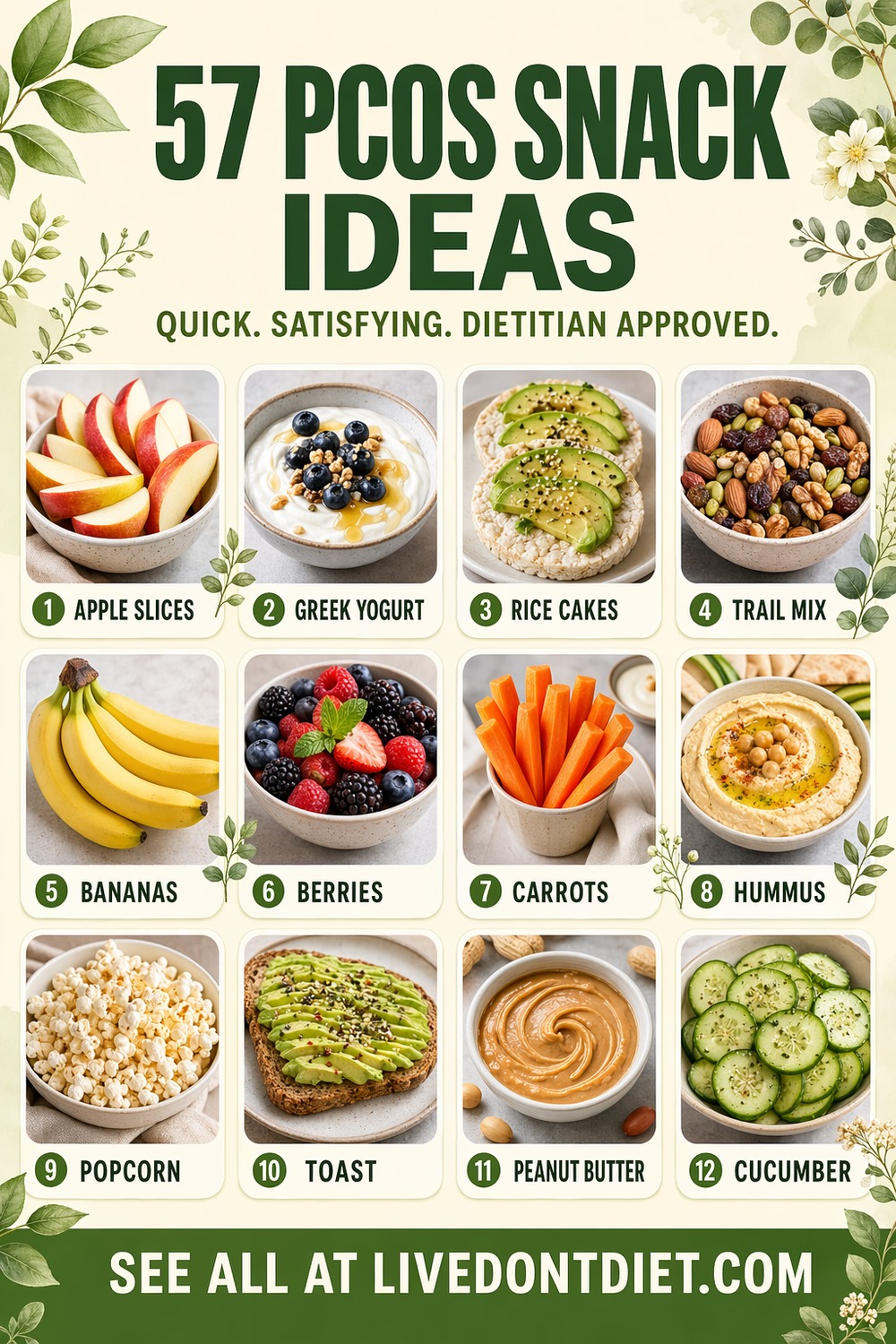 57 PCOS Snack Ideas for Blood Sugar Balance (2026) - LiveDontDiet