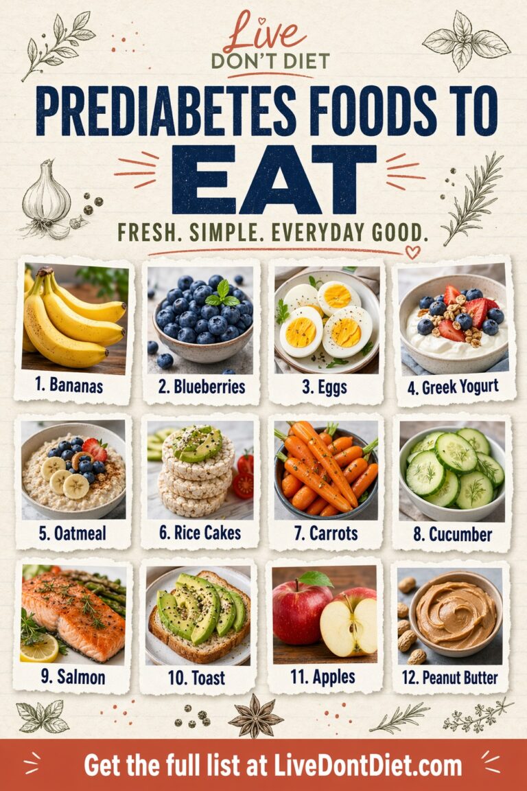 70 Prediabetes Foods to Eat for Stable Sugar (2026) - LiveDontDiet