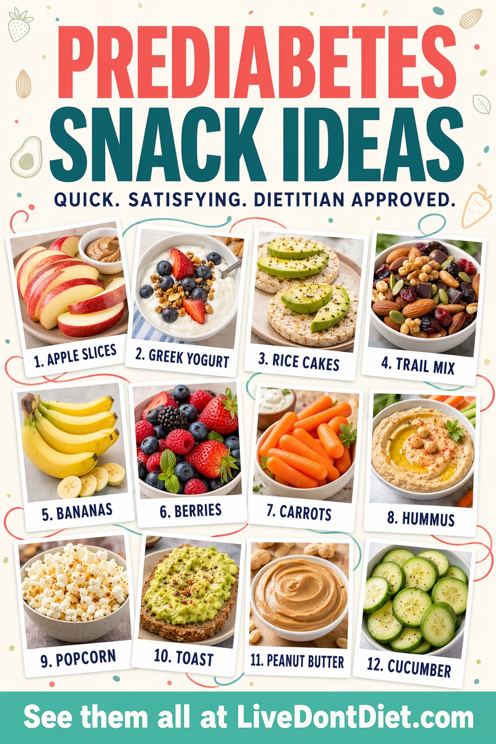 31 Prediabetes Snack Ideas for Steady Blood Sugar (2026) - LiveDontDiet.com